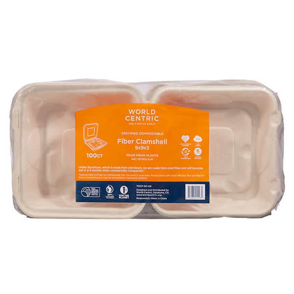 PRIMEWARE FIBER HINGED CONTAINER 10X10 INCH - US Foods CHEF'STORE