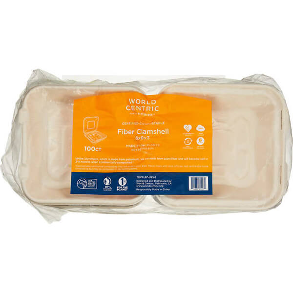 PRIMEWARE FIBER HINGED CONTAINER 10X10 INCH - US Foods CHEF'STORE