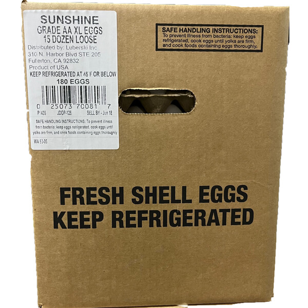 SUNSHINE EXTRA LARGE GRADE AA LOOSE EGGS - US Foods CHEF'STORE