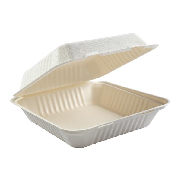 PRIMEWARE FIBER HINGED CONTAINER 10X10 INCH - US Foods CHEF'STORE