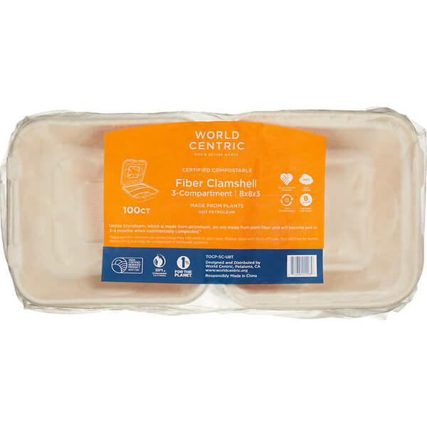 PRIMEWARE FIBER HINGED CONTAINER 10X10 INCH - US Foods CHEF'STORE